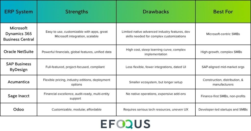 ERP System Comparative Analysis - EFOQUS