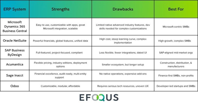 ERP System Comparative Analysis - EFOQUS